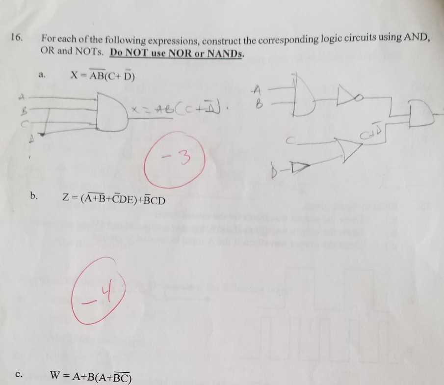 Solved For Each Of The Following Expressions Construct The