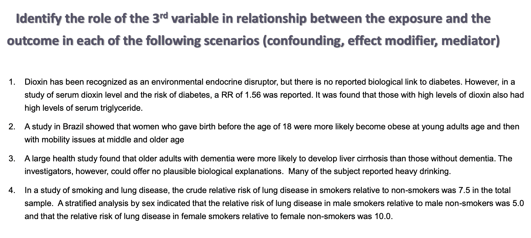 Solved Identify the role of the 3rd variable in | Chegg.com