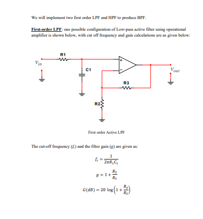 Objective: To design a band-pass active filter. To | Chegg.com