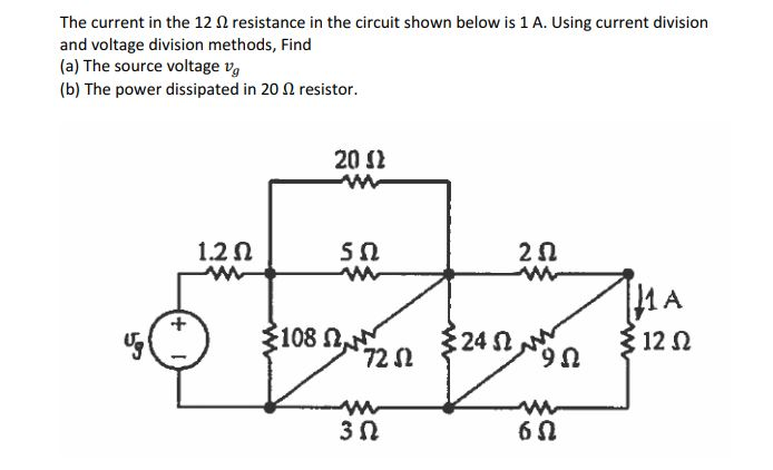 Solved The current in the 12 resistance in the circuit shown | Chegg.com