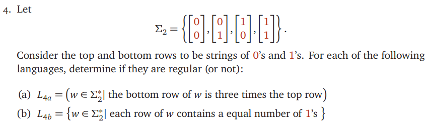 Solved LetΣ2={[00],[01],[10],[11]}Consider the top and | Chegg.com