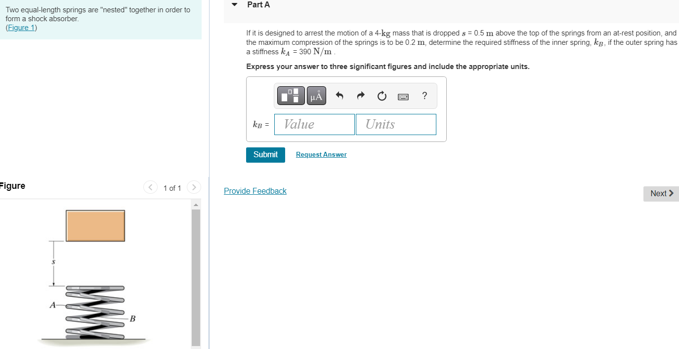 Solved Two equal-length springs are "nested" together in | Chegg.com