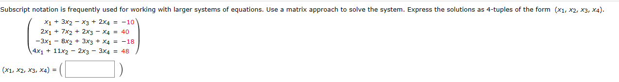 Solved (X1, X2, X3, X4). Subscript notation is frequently | Chegg.com