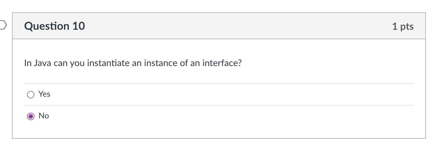 Solved In Java can you instantiate an instance of an | Chegg.com