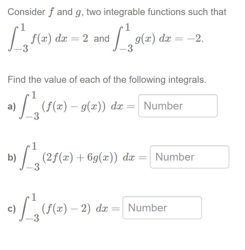 Solved Consider f and g, two integrable functions such that | Chegg.com