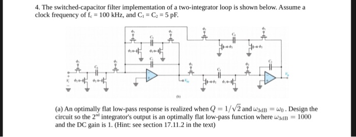 Solved 4. The switched-capacitor filter implementation of a | Chegg.com