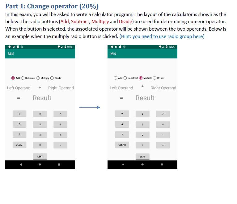 Solved Part 1: Change operator (20%) In this exam, you will | Chegg.com