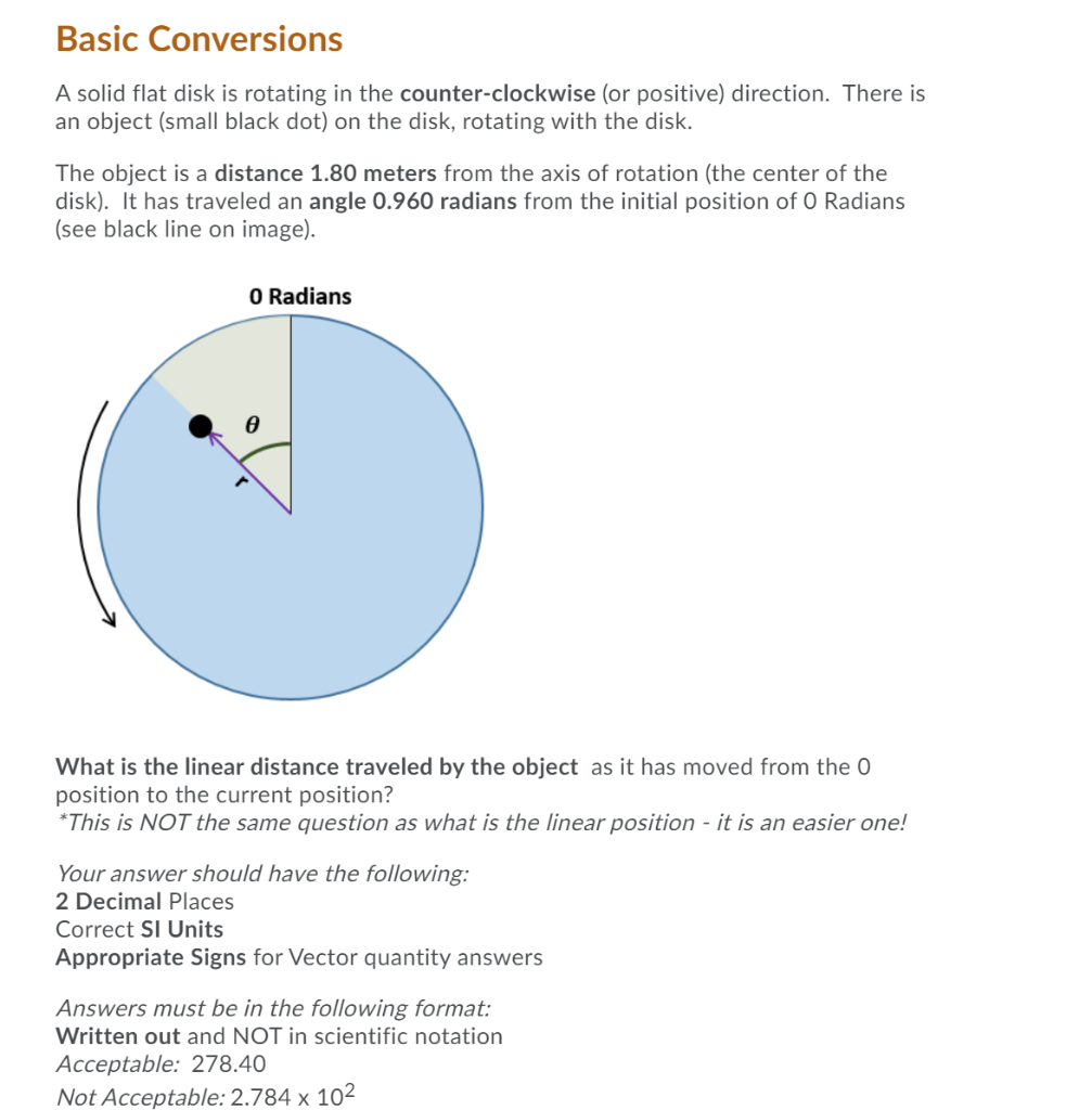 Solved Basic Conversions A solid flat disk is rotating in | Chegg.com