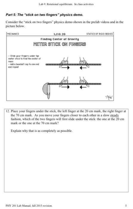 Solved Lab 9: Rotational equilibrium. In class activities | Chegg.com Solved Lab 9: Rotational equilibrium. In class activities | Chegg.com