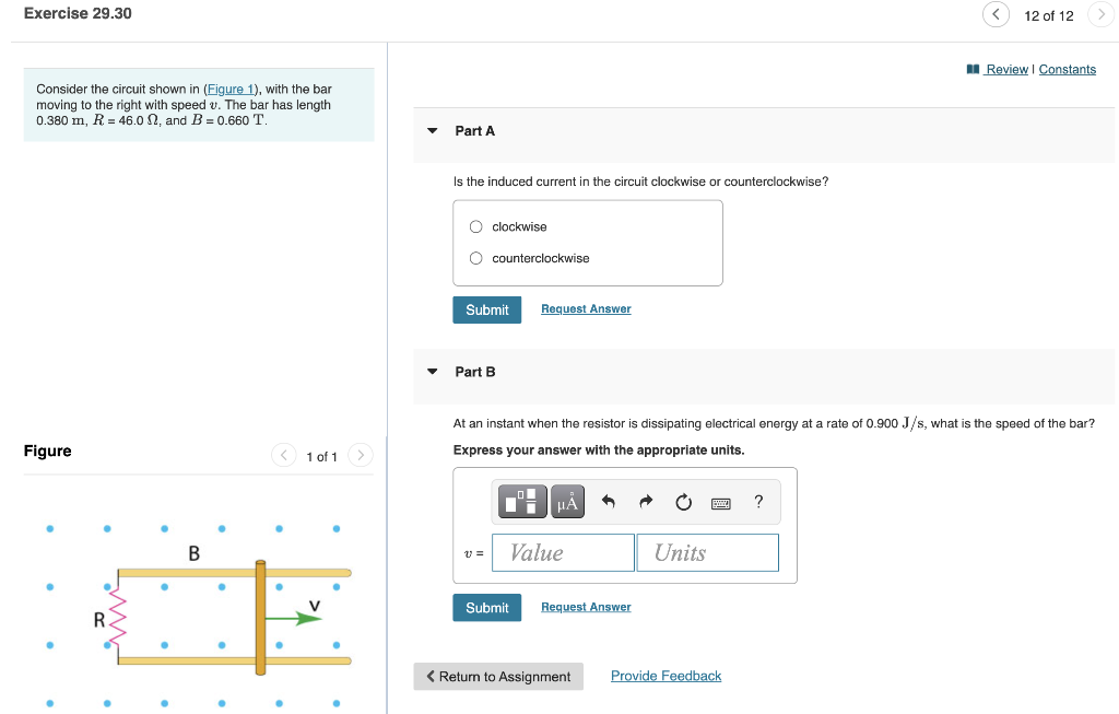 Solved Exercise 29.30 12 of 12 Review Constants Consider the | Chegg.com