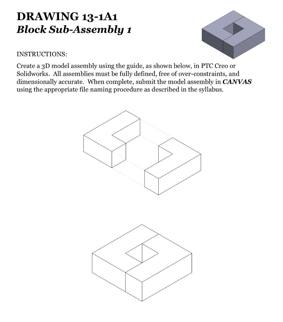 Solved DRAWING 13-1A1 Block Sub-Assembly | Chegg.com
