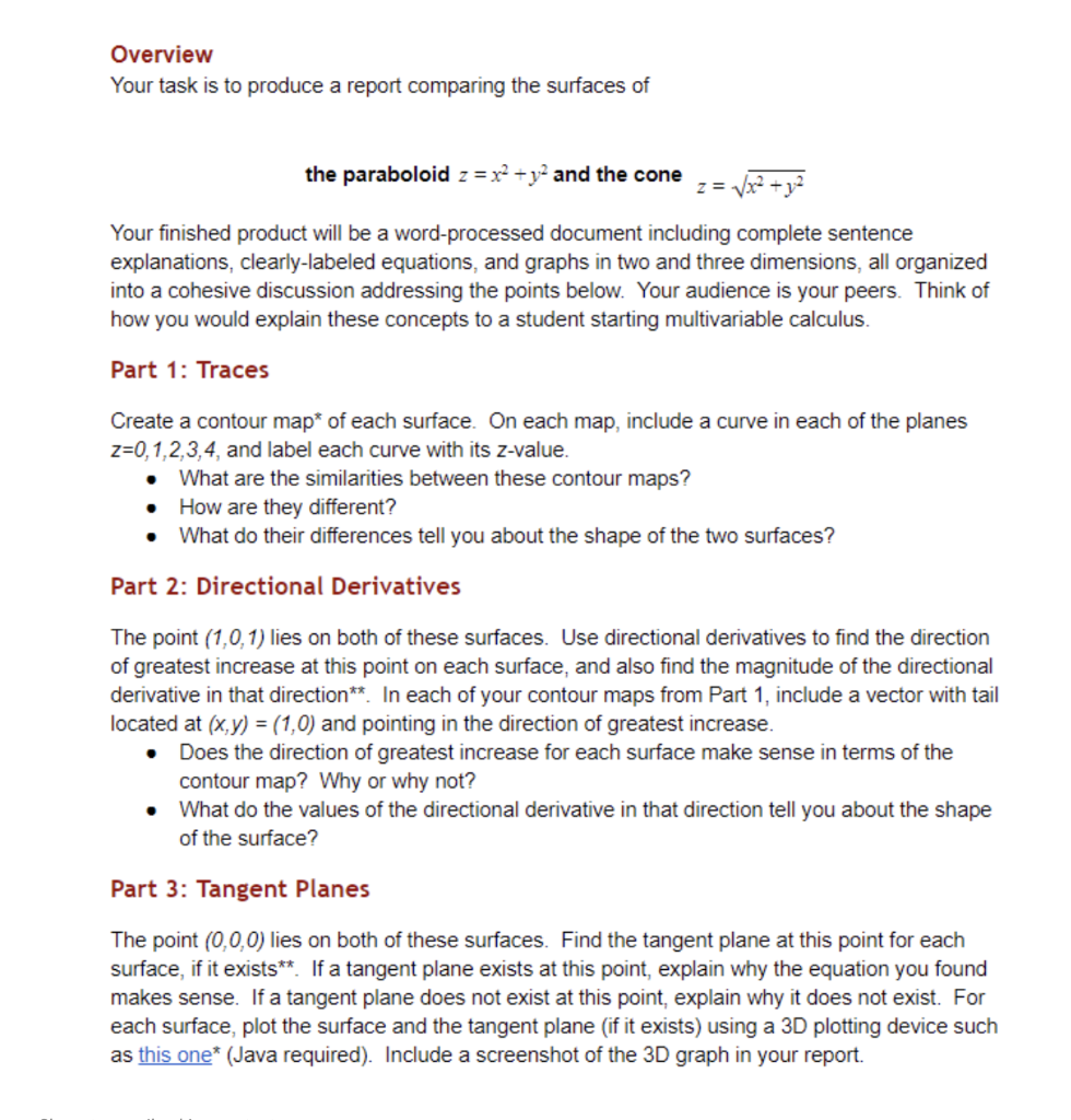 Solved Overview Your task is to produce a report comparing | Chegg.com