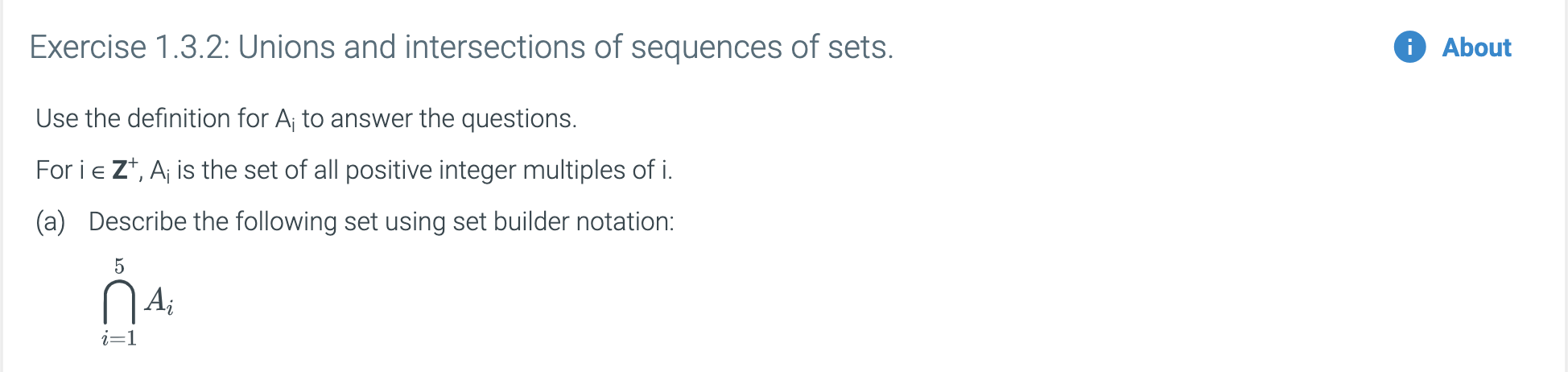 Solved Exercise 1.3.2: Unions and intersections of sequences | Chegg.com