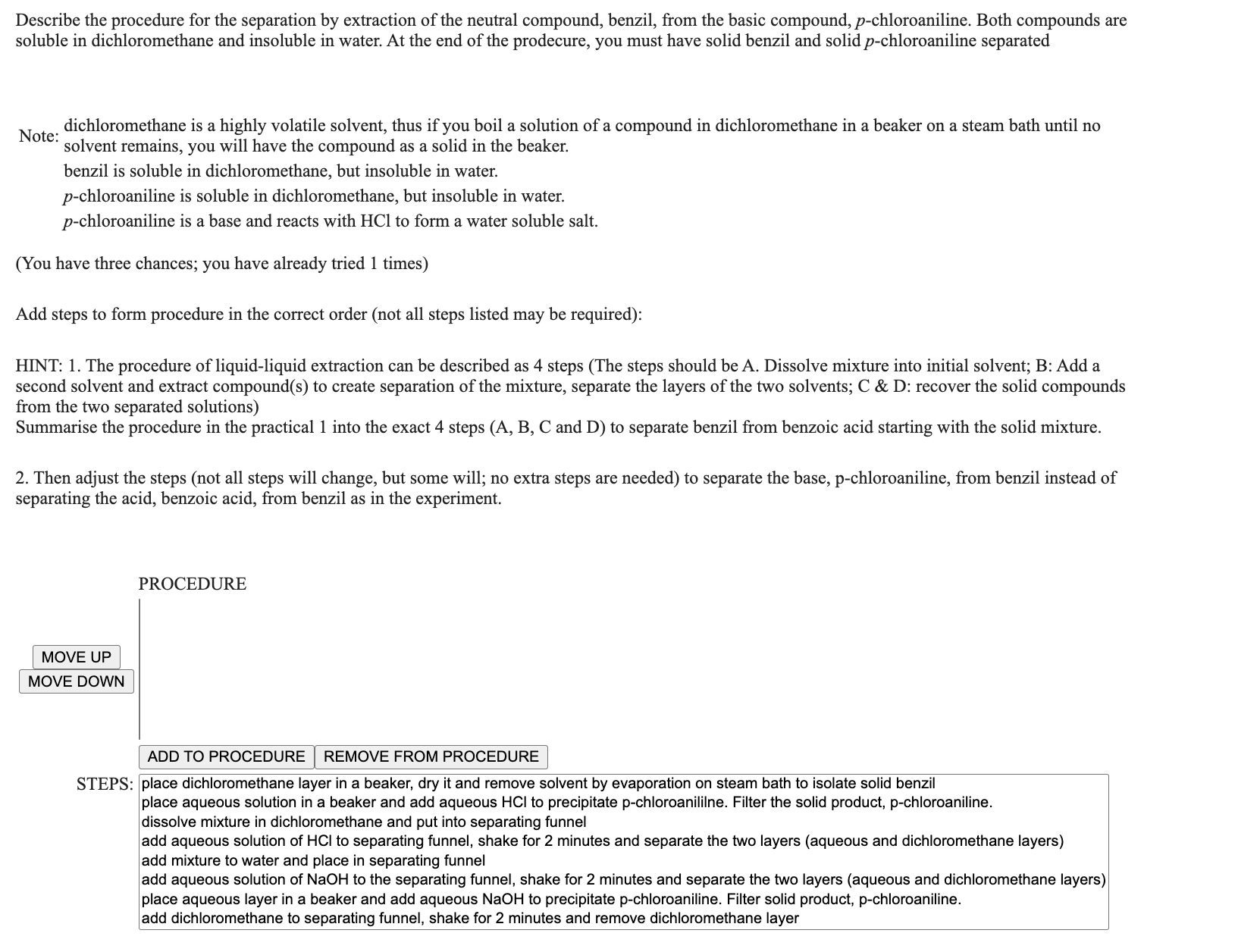 Solved Describe the procedure for the separation by | Chegg.com