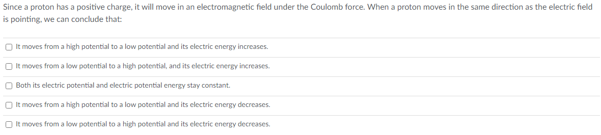 Solved Select the correct statements for electric potential: | Chegg.com