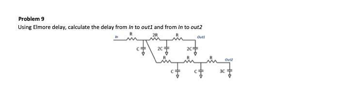 Solved Problem 9 Using Elmore Delay Calculate The Delay 7037