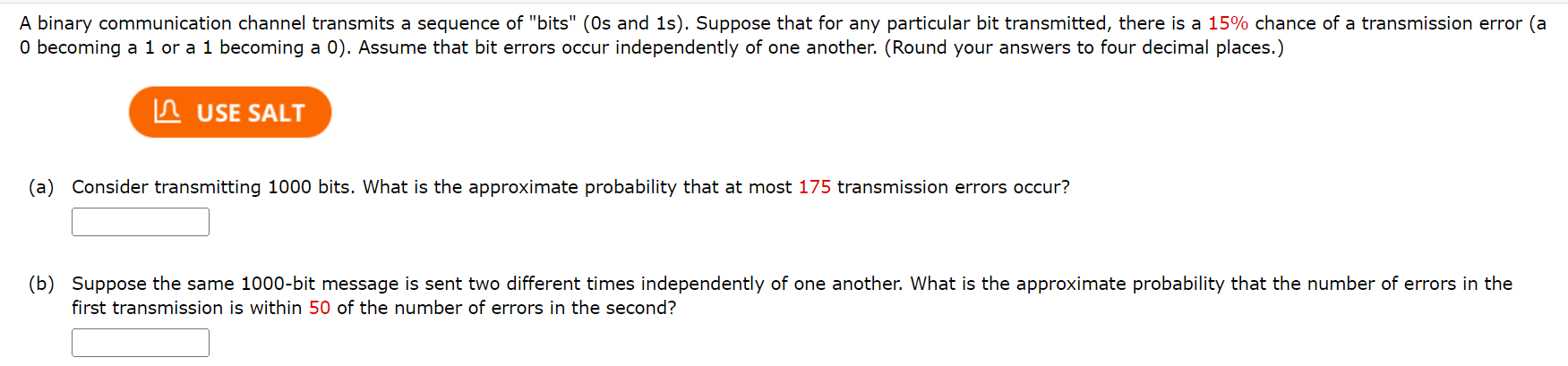Solved A binary communication channel transmits a sequence | Chegg.com