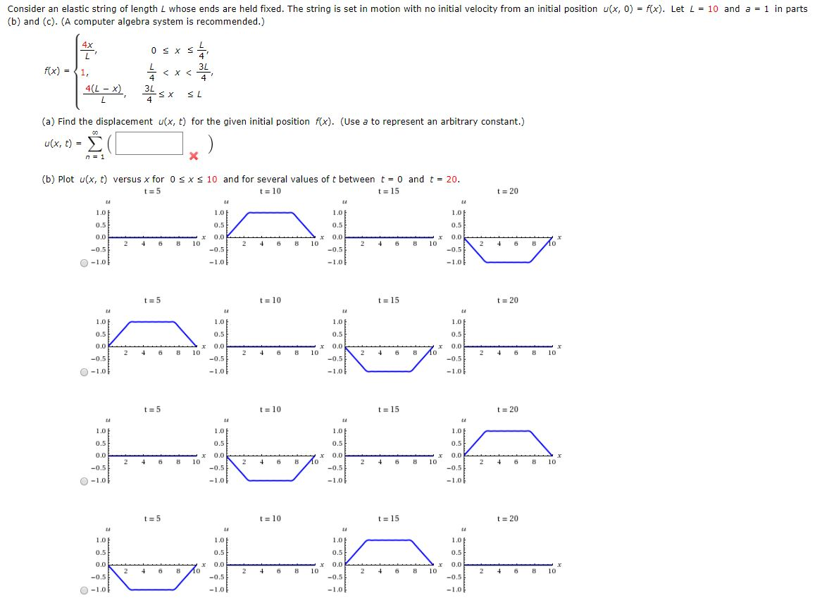 Solved Consider an elastic string of length L whose ends are | Chegg.com