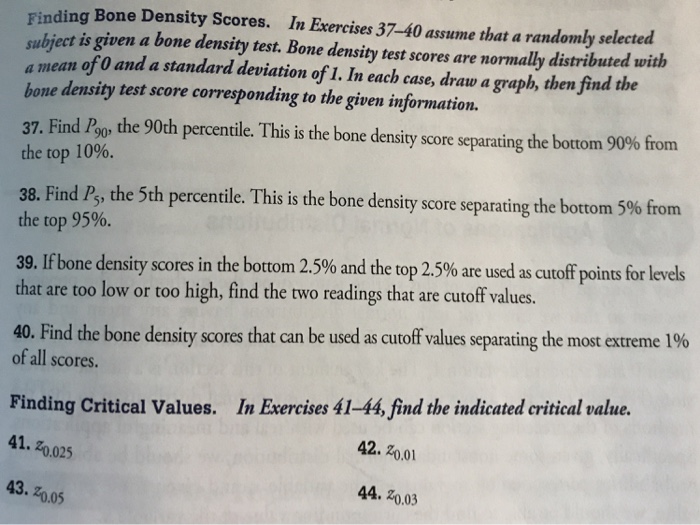 Solved Finding Bone Density Scores. In Exercises 37-40 | Chegg.com