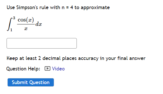 Solved Use Simpson's rule with n=4 to approximate | Chegg.com