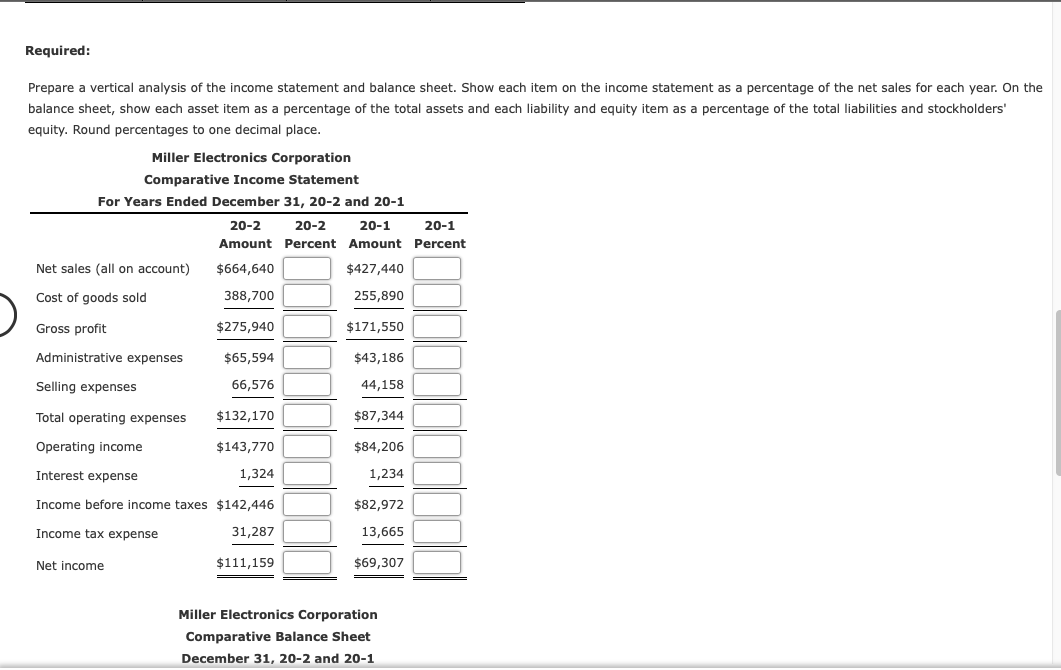 Solved Vertical Analysis of Comparative Financial Statements | Chegg.com