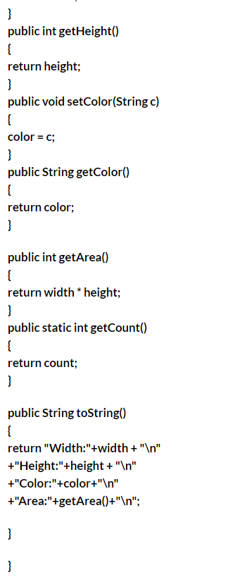 Solved Write a class called Box that contains instance data | Chegg.com