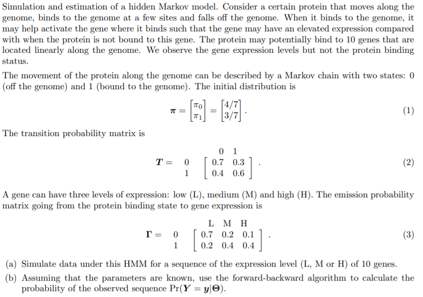 Computational Statistics - Hidden Markov Model | Chegg.com