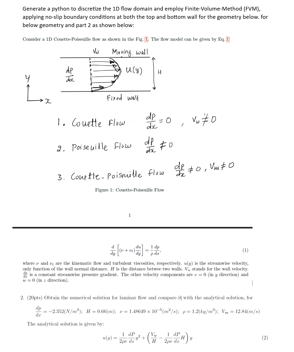 Solved Generate a python to ﻿discretize the 1D ﻿flow domain | Chegg.com