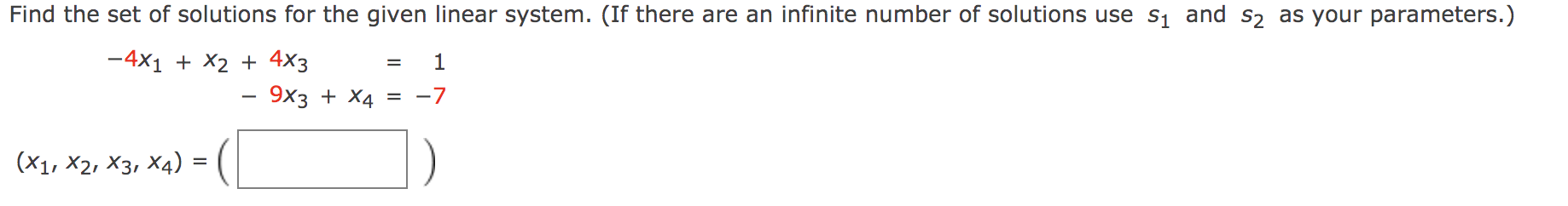 Solved Find the set of solutions for the given linear | Chegg.com