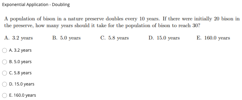 Solved Exponential Application - Doubling A population of | Chegg.com
