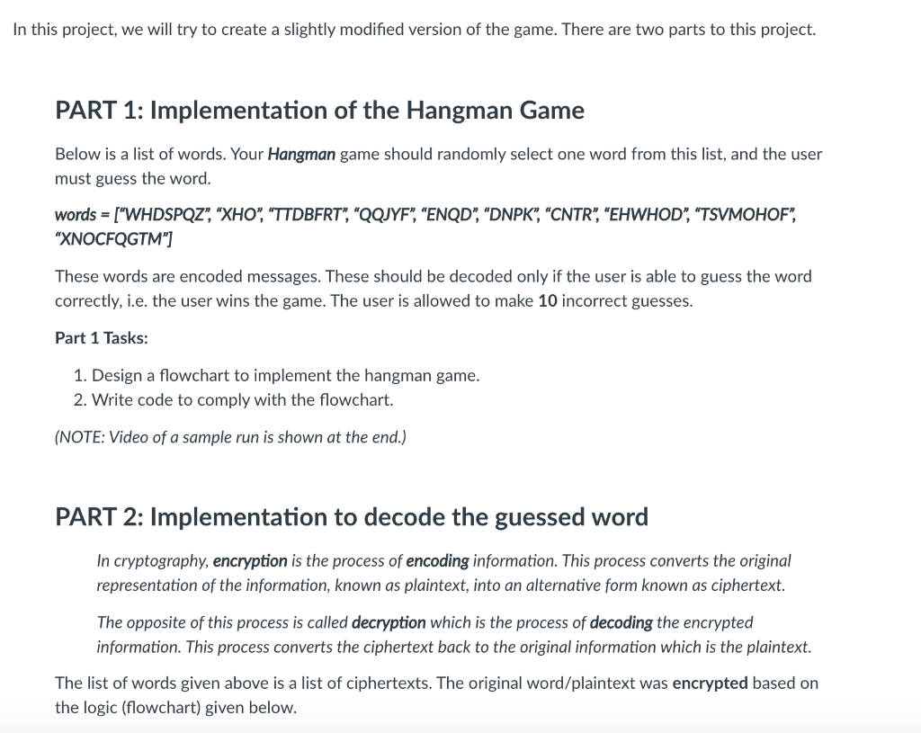 Solved In this project, we will try to create a slightly | Chegg.com