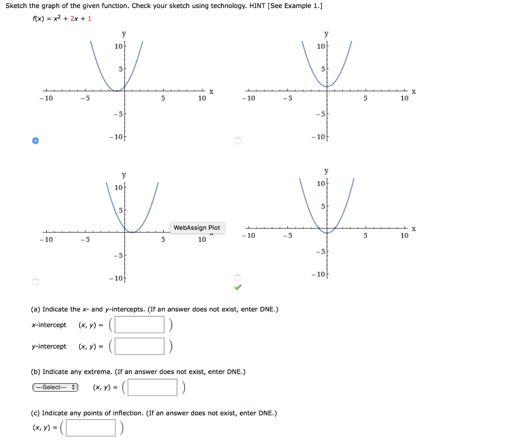Solved Sketch the graph of the given function. Check your | Chegg.com