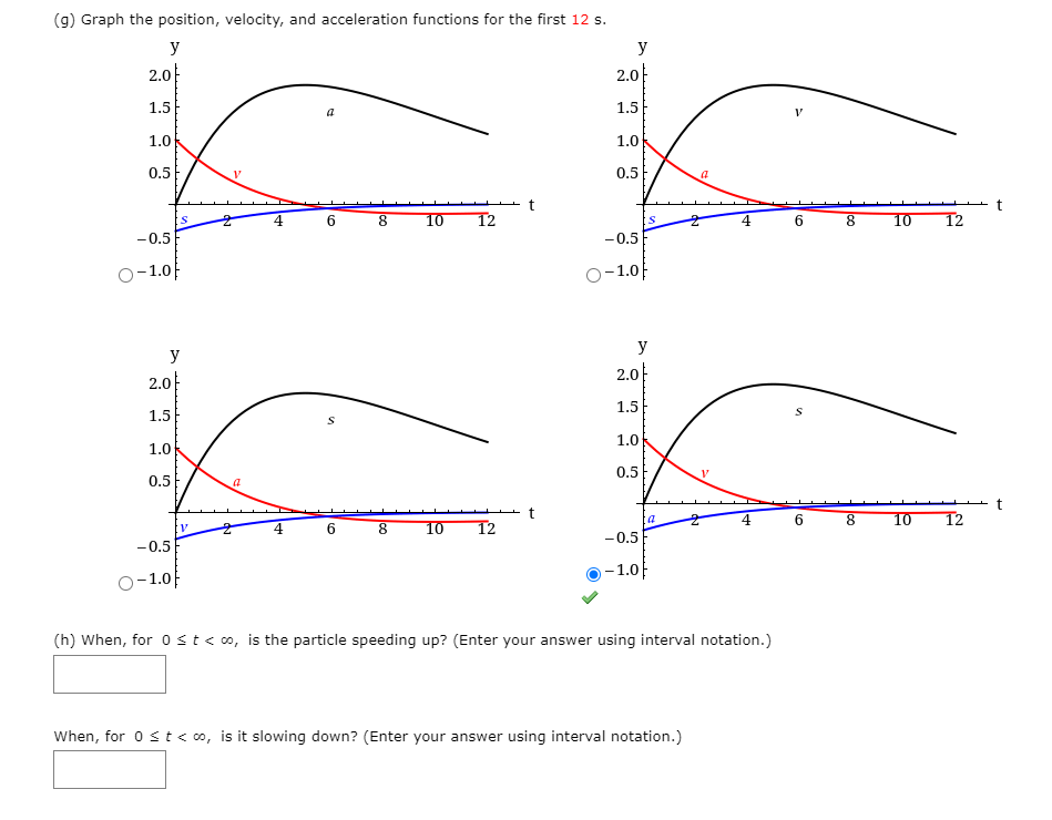 Solved (9) Graph the position, velocity, and acceleration | Chegg.com