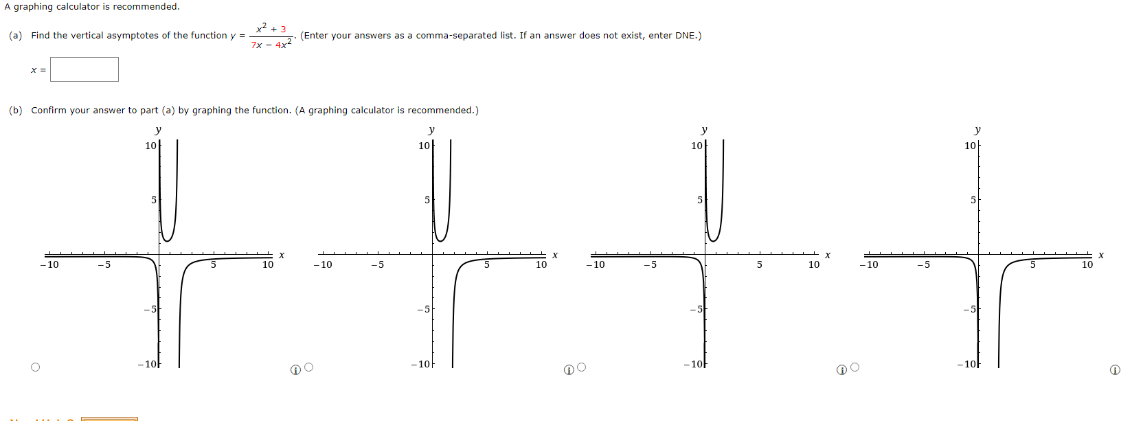 Solved (a) Find the vertical asymptotes of the function | Chegg.com