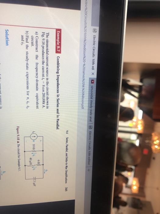 Solved The sinusoidal current source in the circuit shown in | Chegg.com