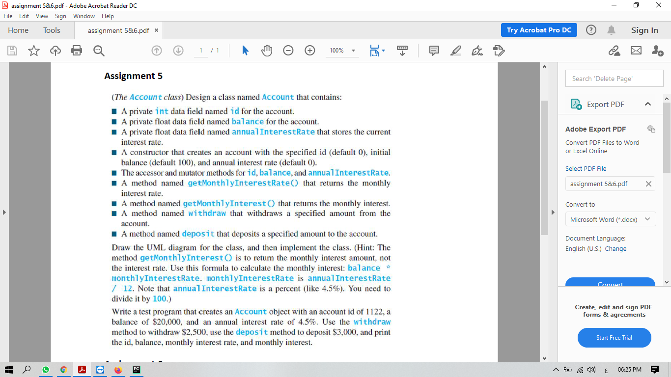 Solved - х A assignment 5&6.pdf - Adobe Acrobat Reader DC | Chegg.com