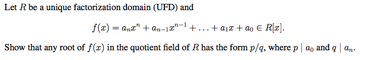 Solved Let R be a unique factorization domain (UFD) and f(x) | Chegg.com