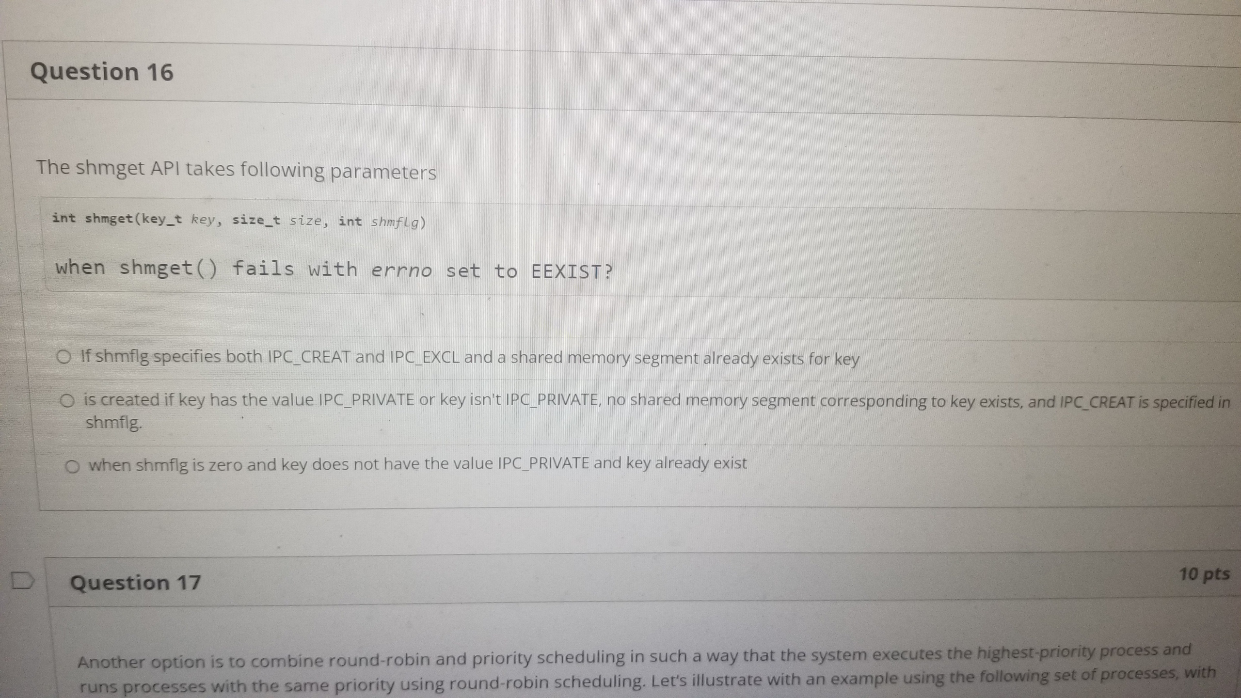 Solved The shmget API takes following parameters int | Chegg.com