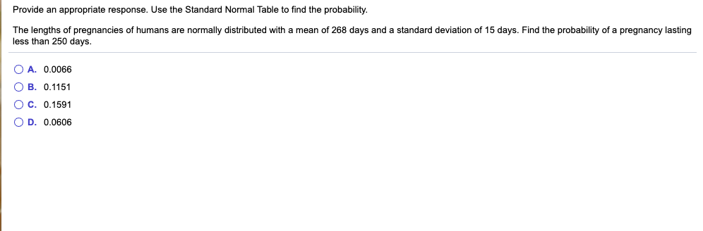 Solved Provide An Appropriate Response Use The Standard