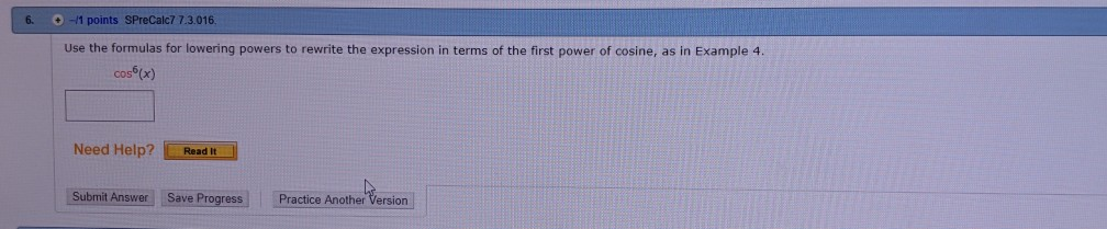 Solved Use the formulas for lowering powers to rewrite the | Chegg.com