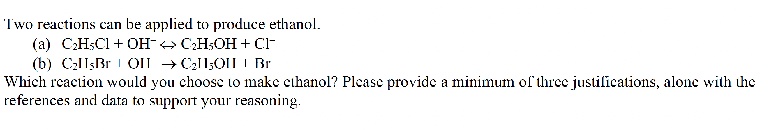 Solved Two reactions can be applied to produce | Chegg.com