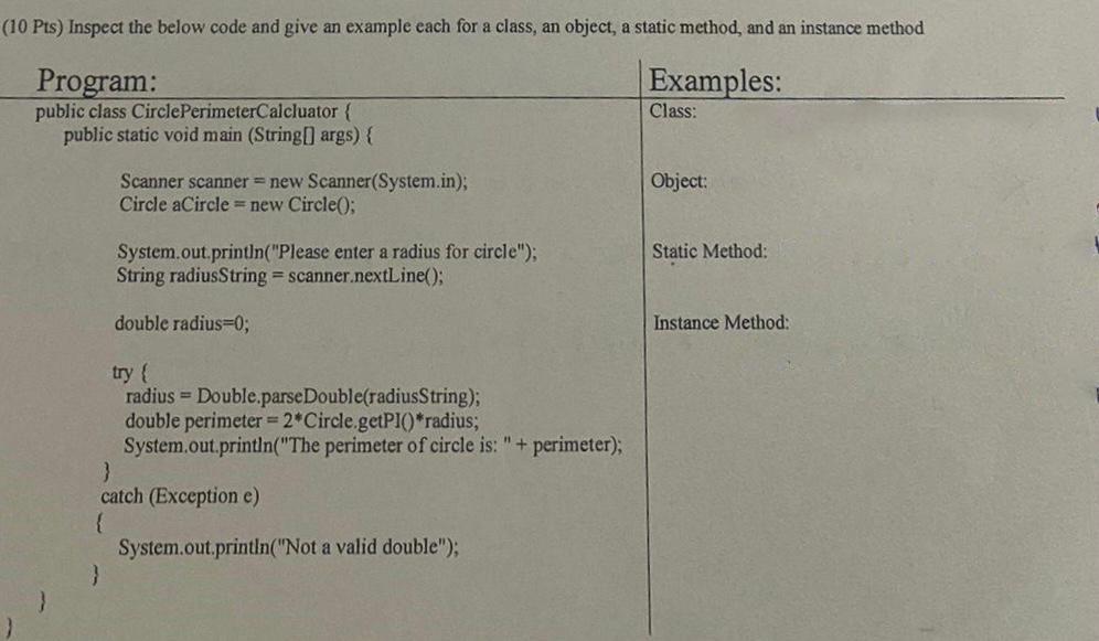 Solved (10 Pts) Inspect the below code and give an example | Chegg.com