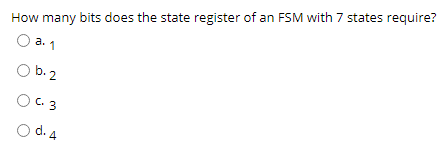 Solved How many bits does the state register of an FSM with | Chegg.com