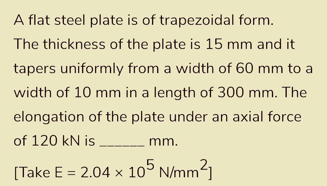 Solved A flat steel plate is of trapezoidal form. The | Chegg.com