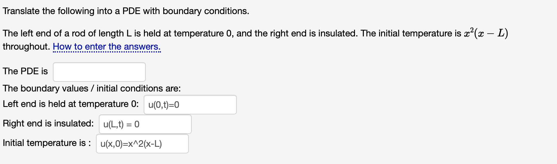 Solved Translate the following into a PDE with boundary | Chegg.com