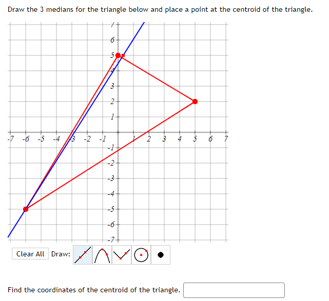 Solved Draw the 3 medians for the triangle helow and nlace a | Chegg.com