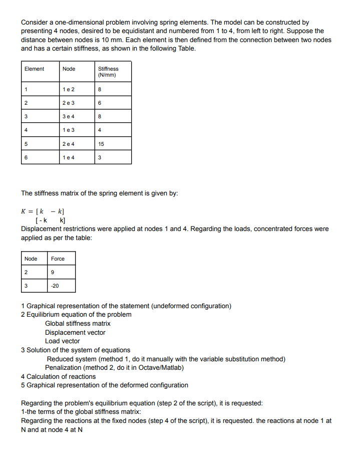 Solved Consider a one-dimensional problem involving spring | Chegg.com