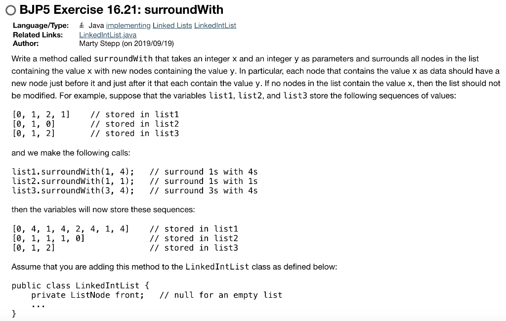 Solved A LinkedIntList Object Can Be Used To Store A List Chegg solved-a-linkedintlist-object-can-be-used-to-store-a-list-chegg