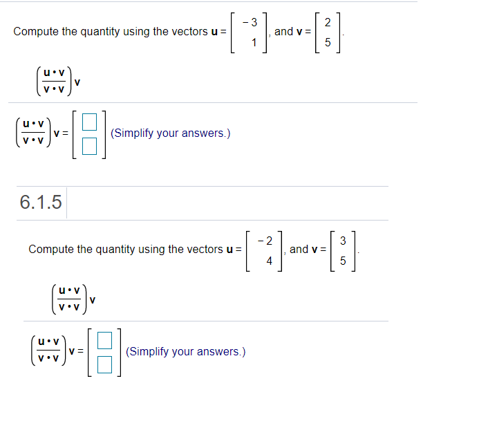 Solved -3 2 Compute the quantity using the vectors u = and | Chegg.com