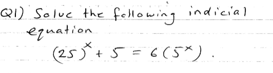 Solved Q1) Solve the following indicial equation | Chegg.com